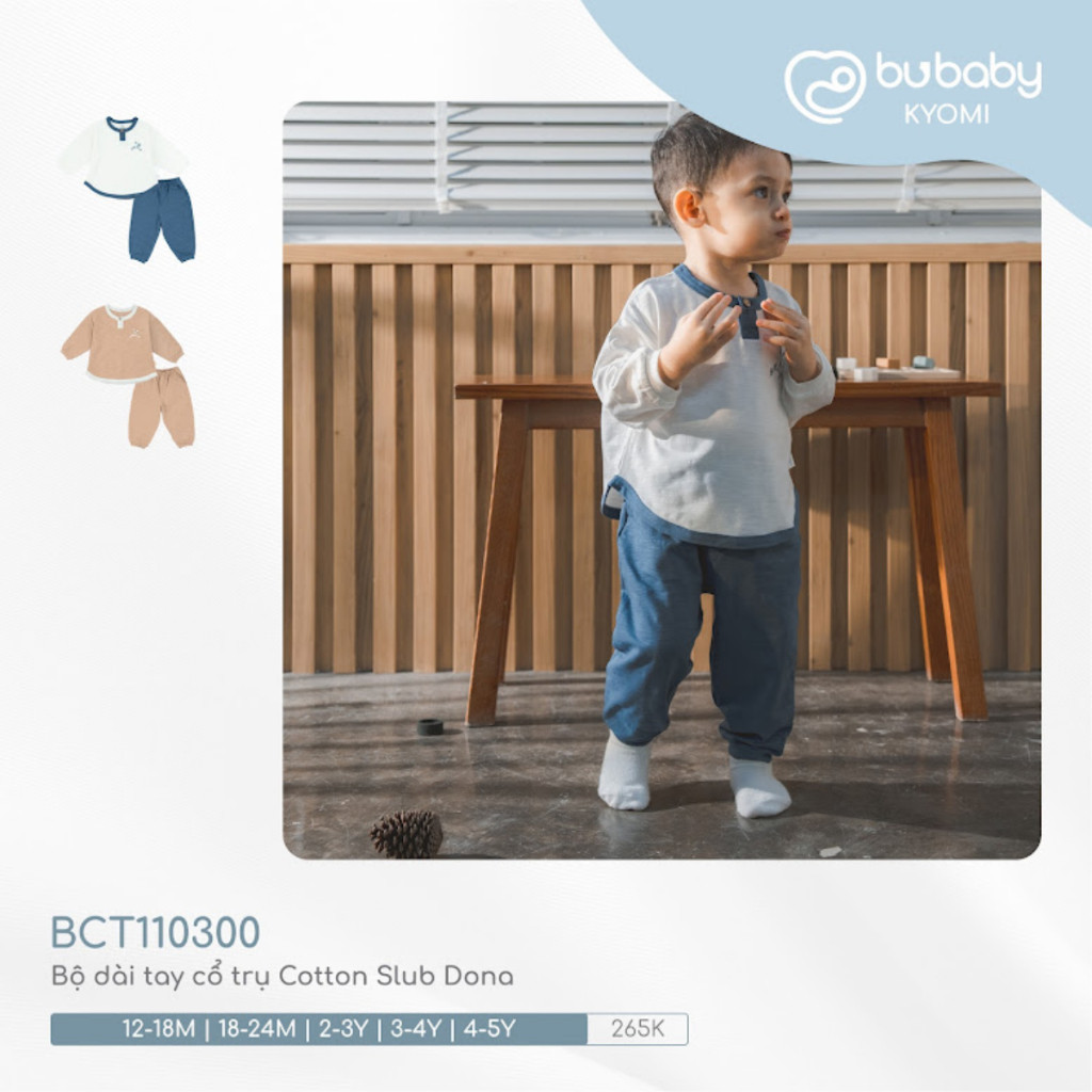 Bubaby - Bộ dài tay cổ trụ Cotton Slub Dona BDT273055 | Shopee Việt Nam