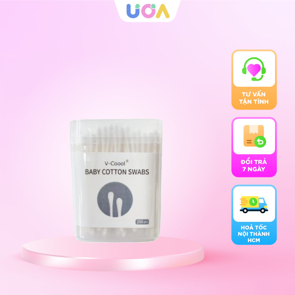 V-Coool - Bông tăm V-Coool đa năng - Trắng - 200 que - BOT21900101 | Shopee Việt Nam