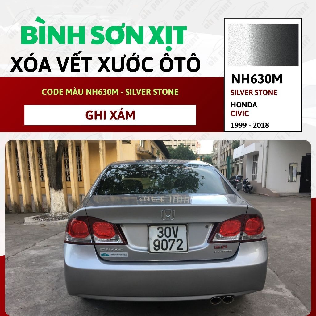 Sơn Xịt Xóa Vết Xước OH PAINT dùng cho xe HONDA CIVIC Màu GHI XÁM Code ...