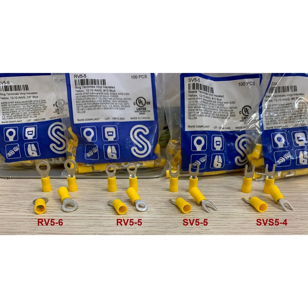 Đầu cos dây điện KST bộ 10 cái RV5-6 RV5-5 SV5-5 SV5-4 - Đồng nguyên chất | Shopee Việt Nam