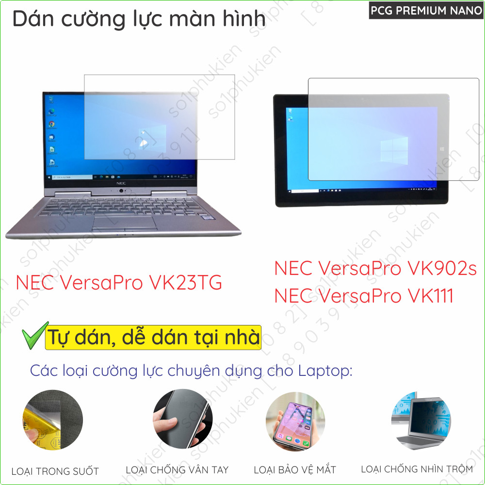 Dán màn hình cường lực NEC VersaPro VK23TG/ VK902s/ NEC VersaPro VK111 ...