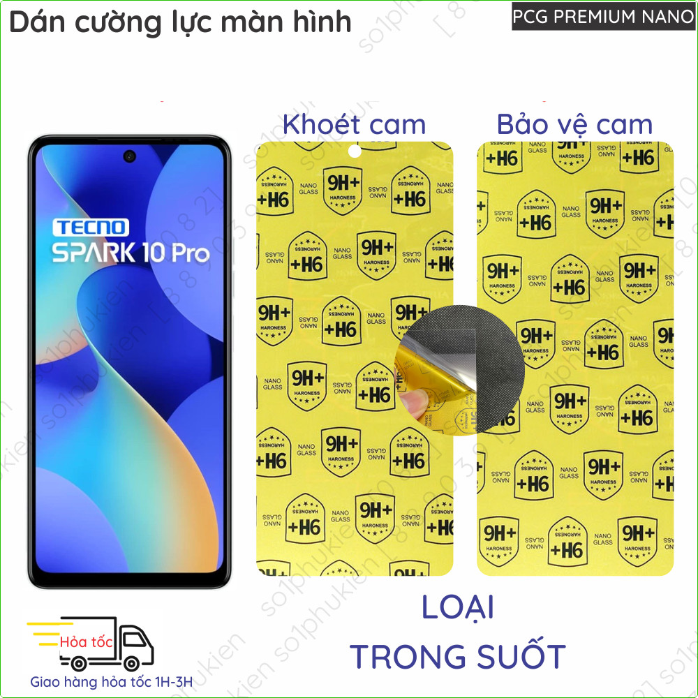 Dán cường lực màn hình Tecno Spark 30C 4G, 5G/ 10 Pro/ Spark 20/ 20C ...