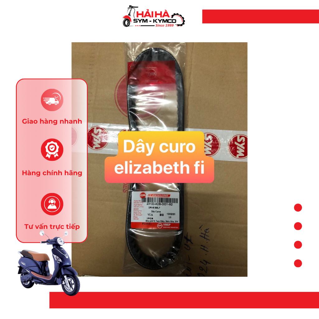Dây curoa xe Elizabeth FI [Chính hãng SYM] | Shopee Việt Nam