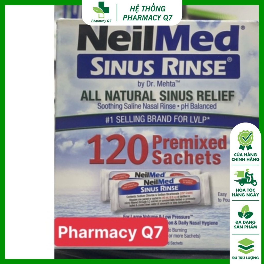 Gói rửa mũi 120 gói loại to Neilmed Sinus Rinse Mỹ/ Rửa Mũi Norinse ...