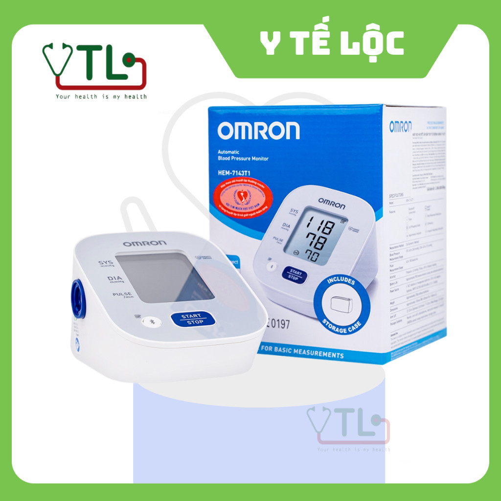 Máy đo huyết áp tự động Omron HEM - 7143T1 Bluetooth BH 5 năm chính hãng | Shopee Việt Nam