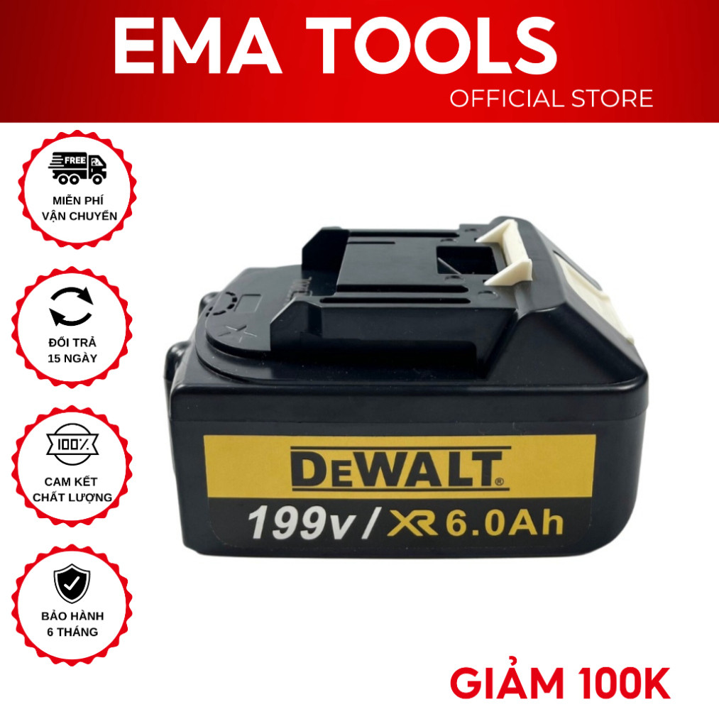 Pin Dewalt 199v, pin 10 cell chân thông dụng pin máy khoan dung lượng ...