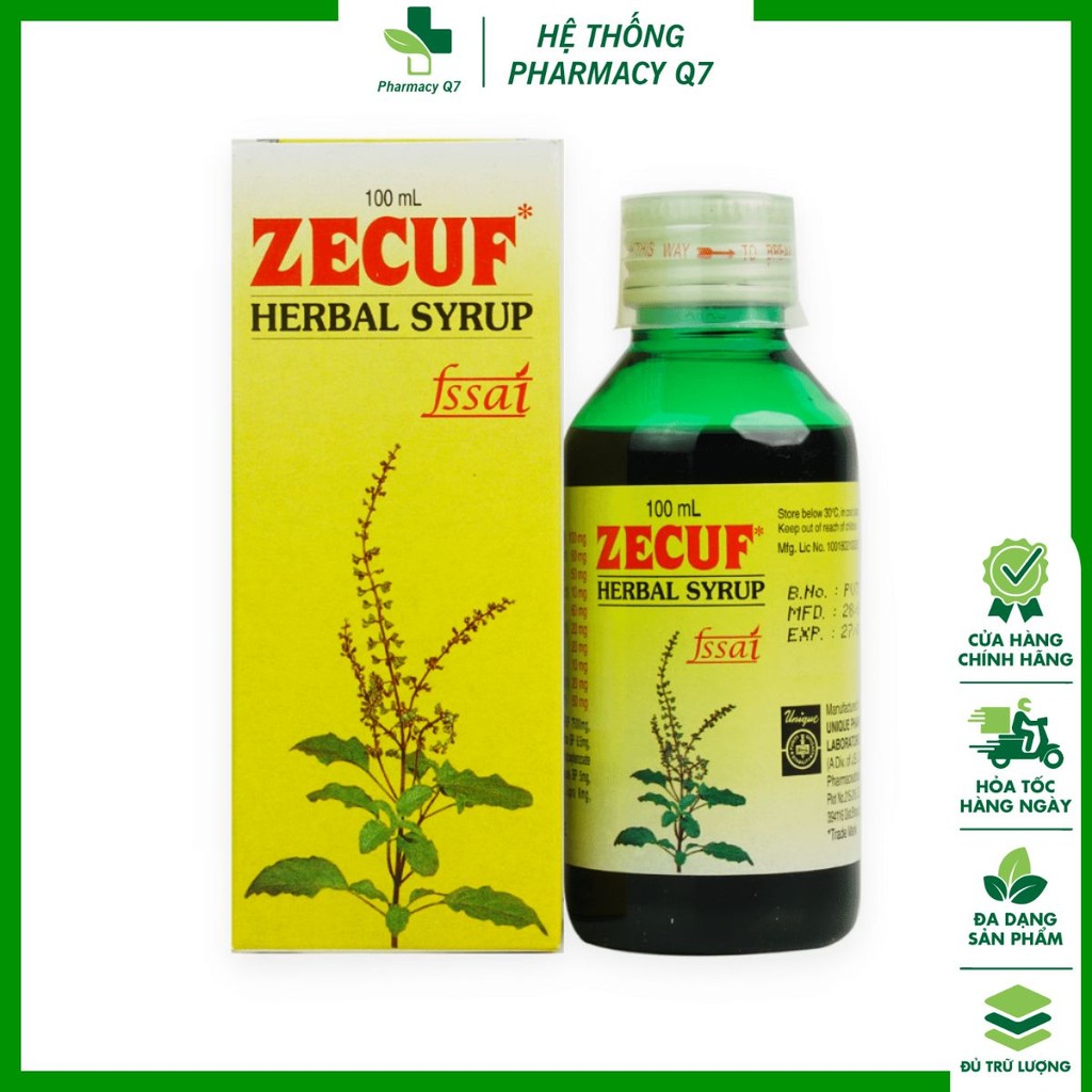 Thương hiệu: Unique Pharma Siro Ho Thảo Dược Zecuf 100Ml / Zecup Herbal ...