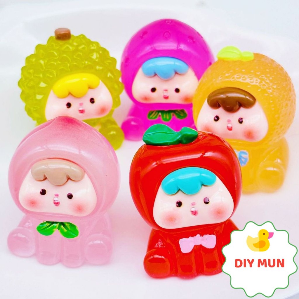 DIY MUN Combo 5 Túi Mù Đồ Chơi Mô Hình Em Bé Mặc Áo Trái Cây Phát Sáng ...