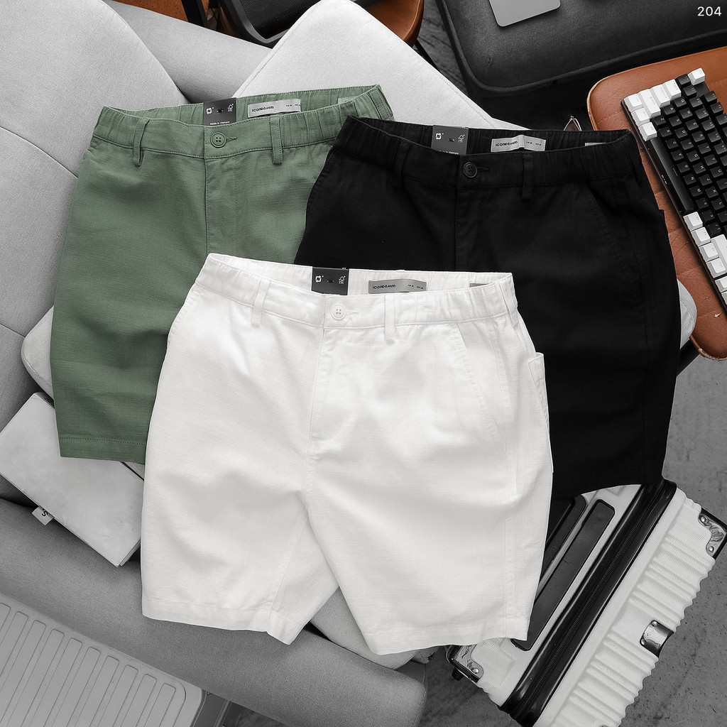 Quần Short Nam ICONDENIM Linen Surface Cotton QSID0204 | Shopee Việt Nam