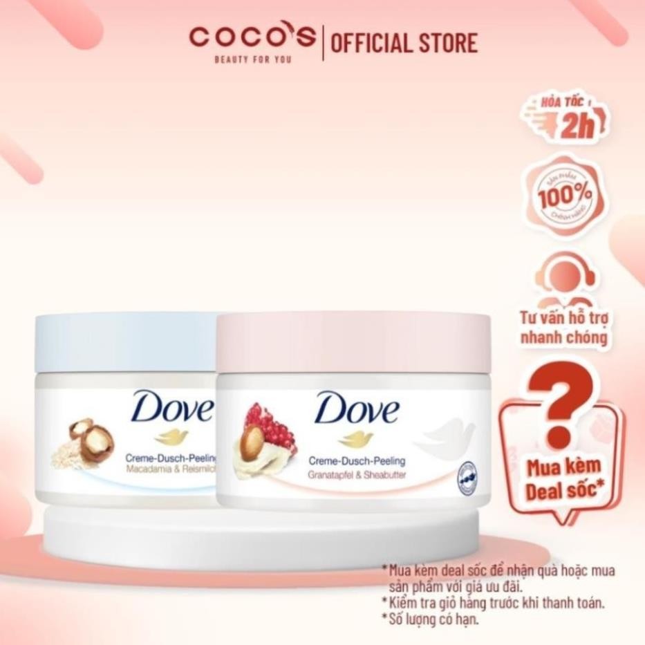 Kem Tẩy Tế Bào Chết Dove Macca, Lựu Đỏ Sáng Mịn, Chăm Da Dưỡng Trắng Da ...