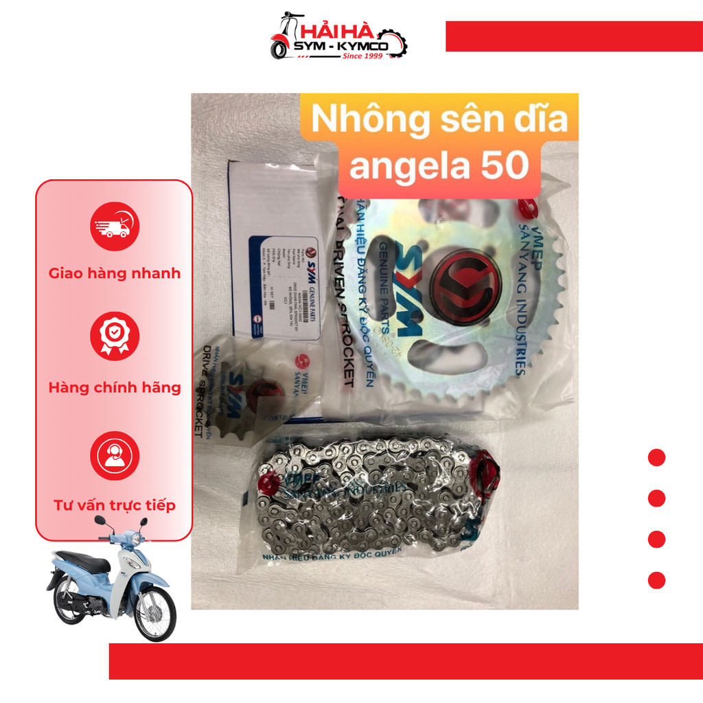 Nhông sên dĩa xe Angela 50cc [Chính hãng SYM] | Shopee Việt Nam