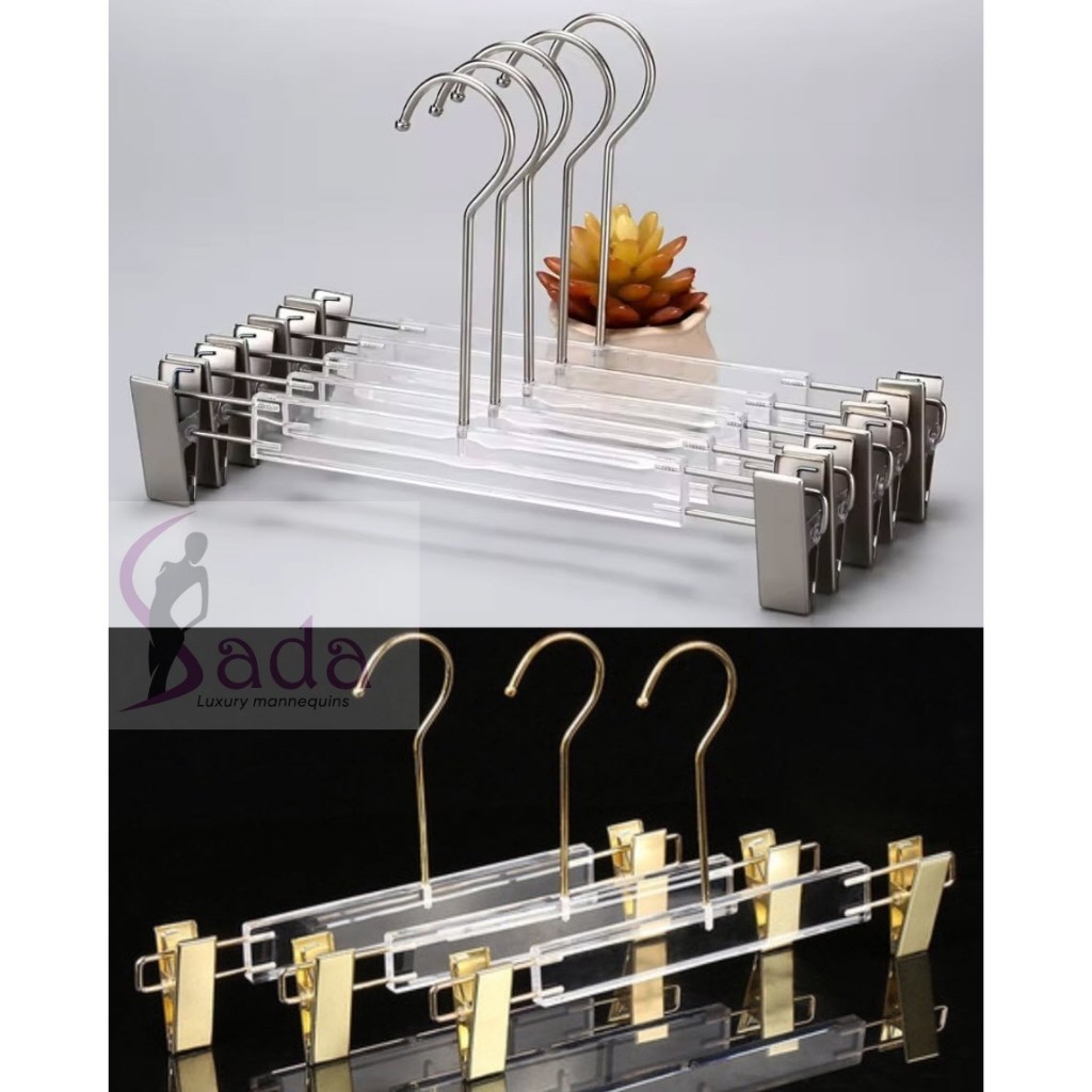 combo 10 móc kẹp nhựa mika dài 32cm nam nữ trẻ em trong suốt móc treo ...