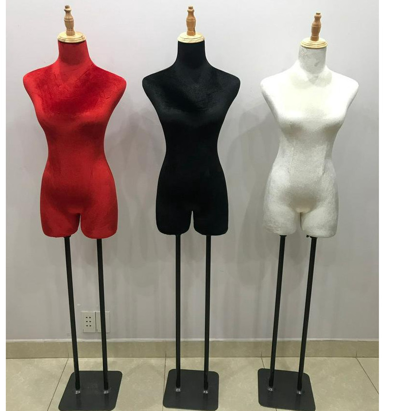 Manocanh nhung nữ trắng đỏ đen kèm chân sắt 2 ống FREE SHIP cho mọi ...