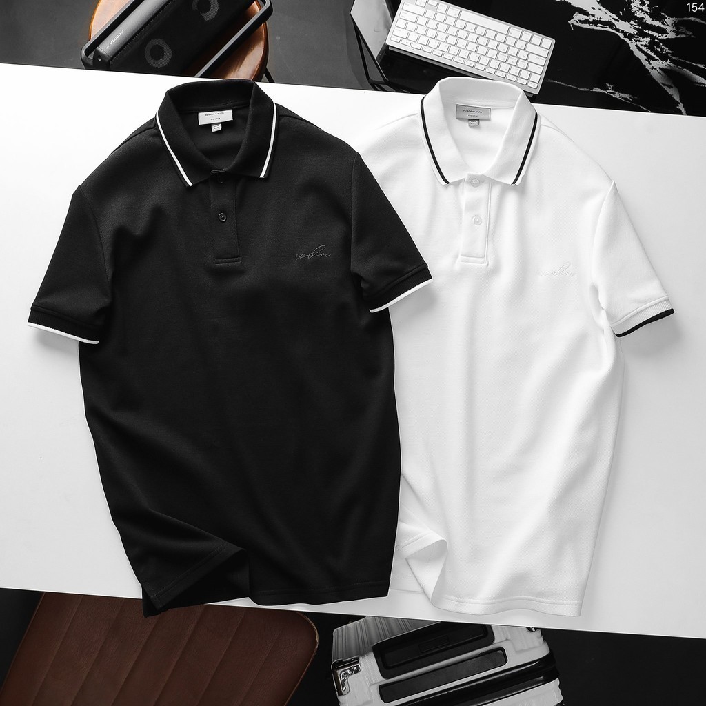 Áo Polo Nam ICDN Striped Black White PLID0154 | Shopee Việt Nam