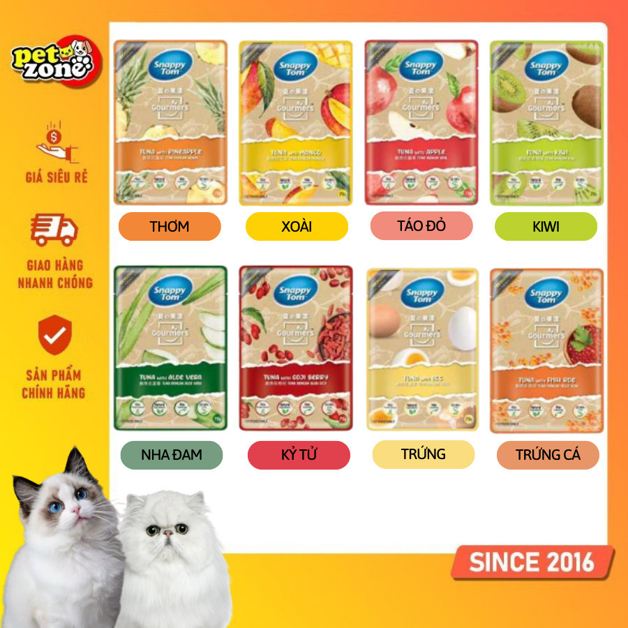 Pate Snappy Tom Fruity 70g - Pate bổ sung trái cây cho mèo (Nhiều vị ...