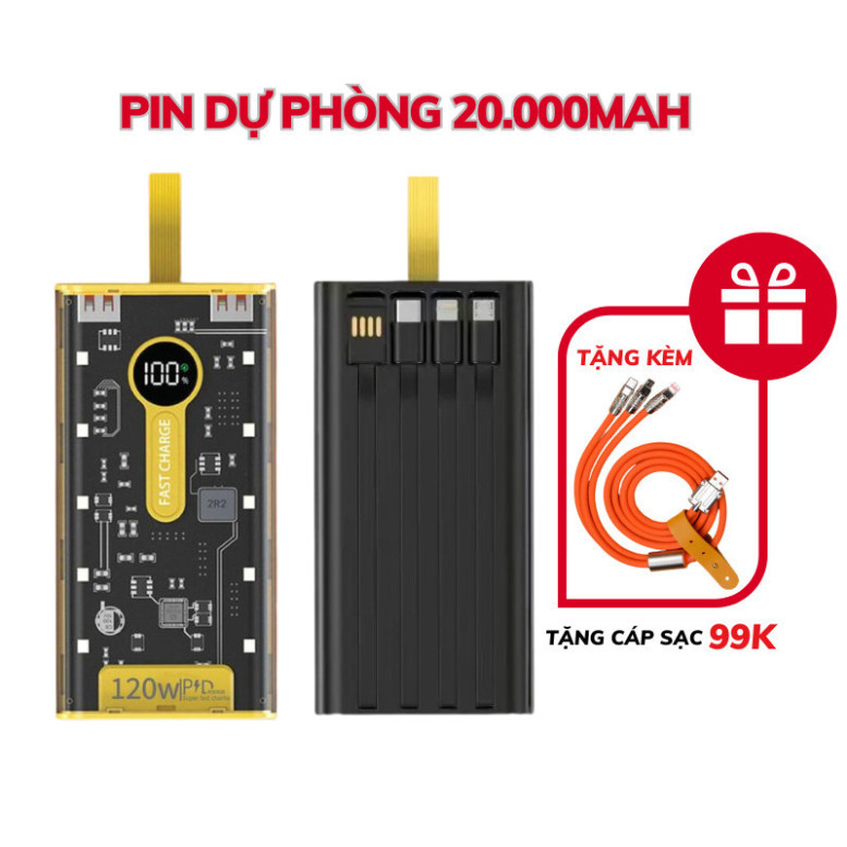 Sạc Dự Phòng Trong Suốt DL Tech 20000mAh TZ07 Với 2 Cổng Sạc Nhanh 22 ...