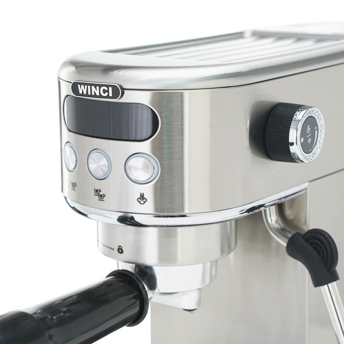 Máy pha cà phê Winci EM3110, Inox, nhỏ gọn, pha Espresso, Capuchino ...