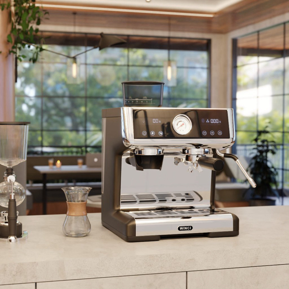 Máy Pha Cà Phê Tự Động Winci EM58, tích hợp xay và pha 2 trong 1, Pha ...