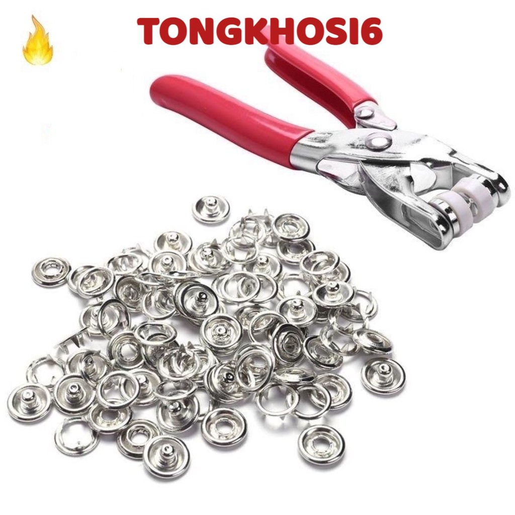 Kìm Bấm Khoen, Bấm Khuy Ore Tặng 100 Khoen Mạ Vàng, Kìm Bấm Cúc Đa Năng Kèm 100 Chi Tiết Cúc ...