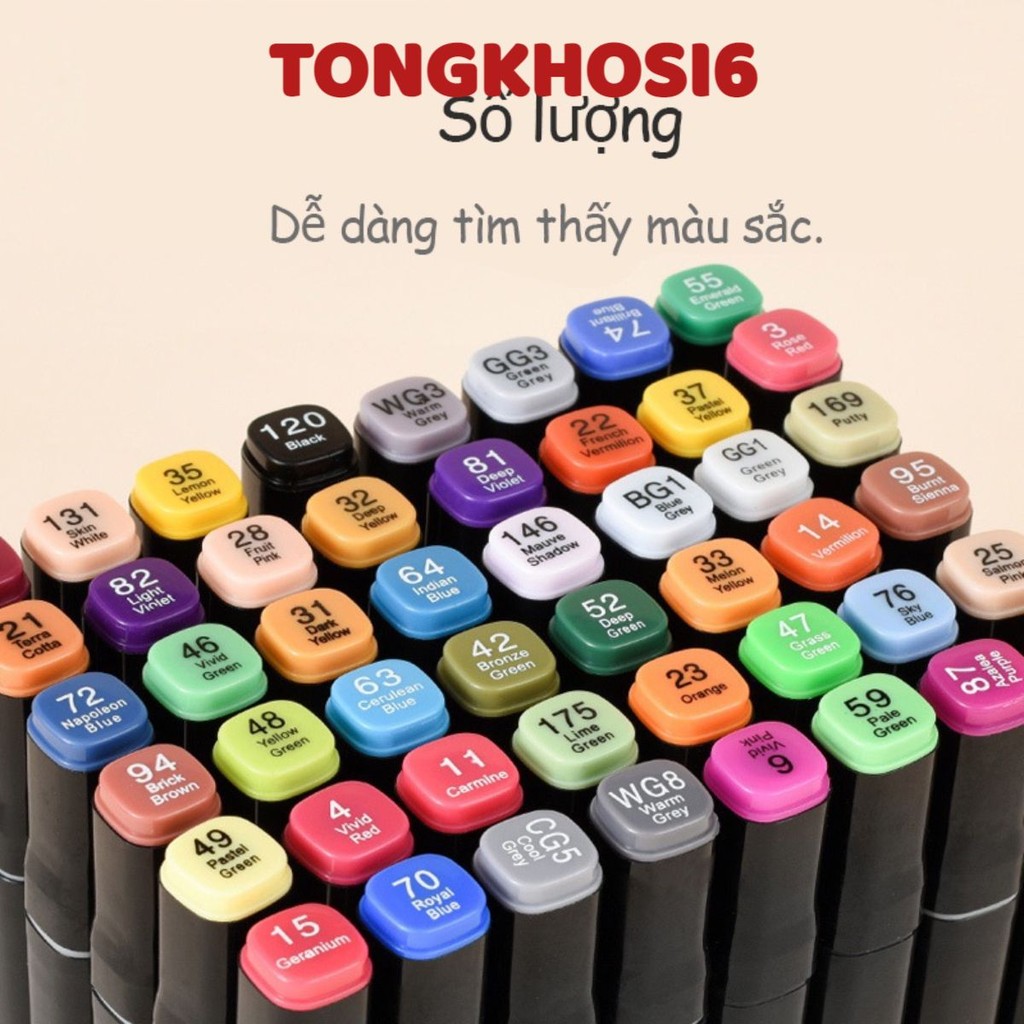 48 Cây Bút màu Marker Lalunavn Touch Cool 2 Đầu tô màu dạ vẽ tranh ...