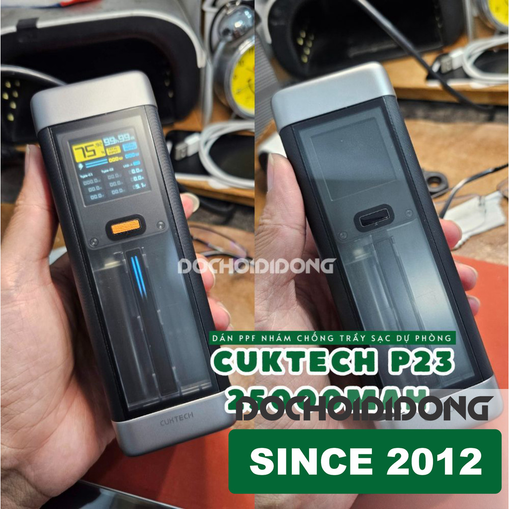 Miếng dán PPF Hydorgen Sạc Dự Phòng Cuktech P23 25000mAh 2C1A 210W trong, nhám cao cấp | Shopee ...