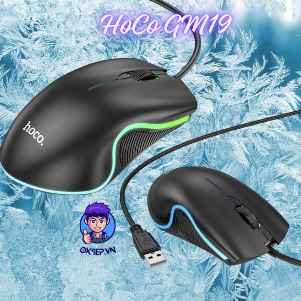 Chuột Mouse Máy Tính PC Laptop Có Dây HoCo GM19 viền led - Chuột Có Dây Gaming HoCo GM19 Chính ...