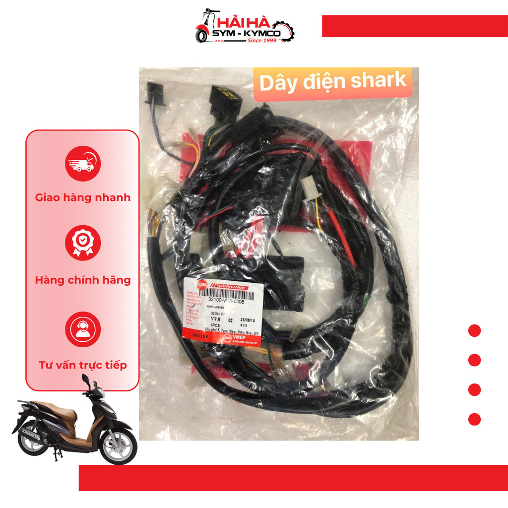 Dây điện xe Shark 125cc mã VVB [Chính hãng SYM] | Shopee Việt Nam
