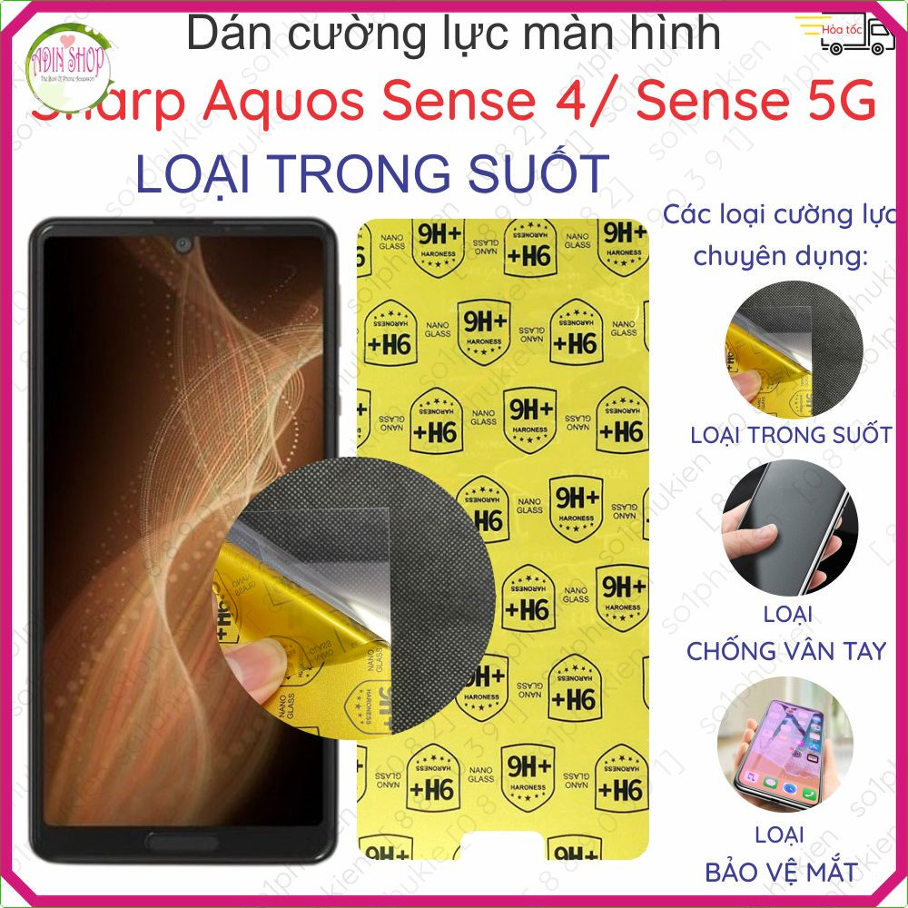 Dán màn hình cường lực Sharp Aquos Sense 4/ Sense 5G/ Sense 4 Lite ...