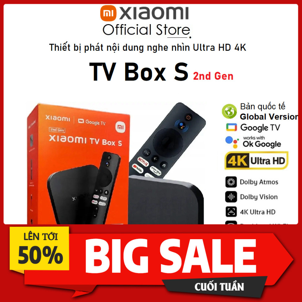 [ib shop] Tivi Box Xiaomi Mibox S Gen 2 4K(4096 × 2160) 2GB+8GB, HDH ...
