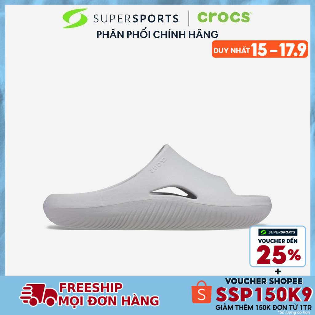 Dép Quai Ngang Unisex Crocs Mellow - Xám 208392-1FT | Shopee Việt Nam