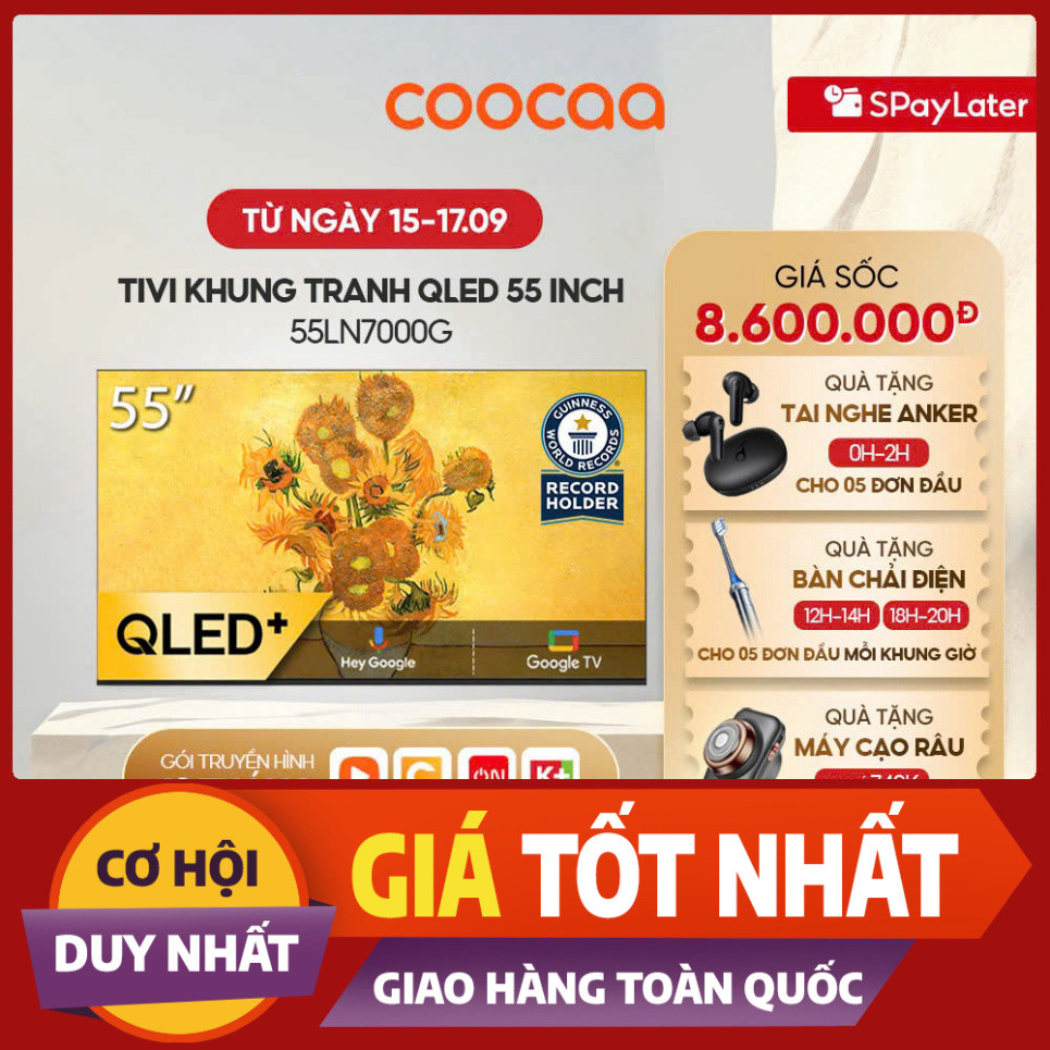 ib freeship- Smart tivi 55 inch Qled 4K tivi Khung Tranh Google Frame ...