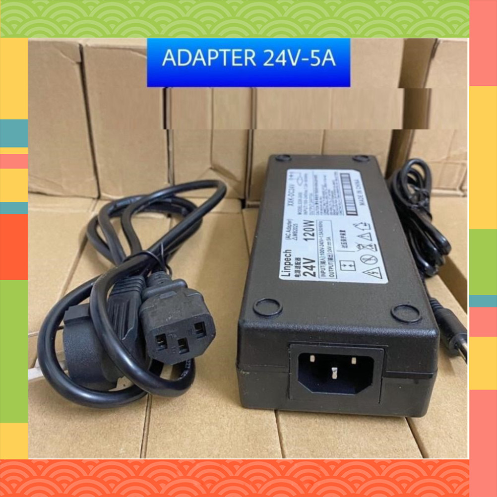 Nguồn 24V -5A adapter 24v 5a dùng cho thiết bị camera, máy in mã vạch ...