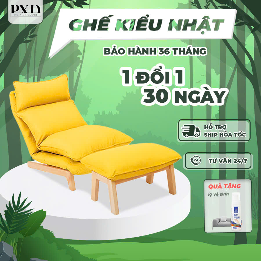 Ghế thư giãn kiểu Nhật, Ghế Muji ,Ghế ngồi tựa lưng khung thép, đệm ...