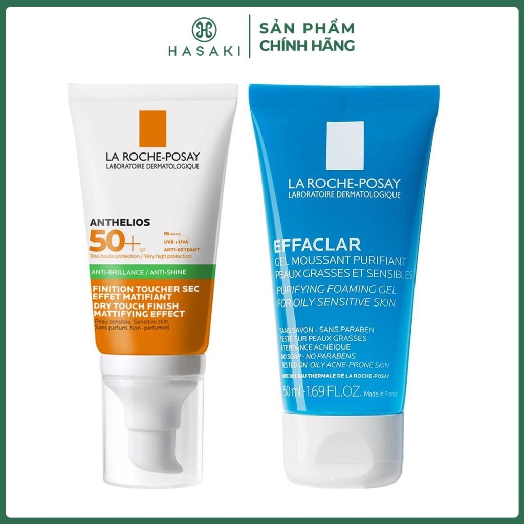 Combo La Roche-Posay Kem Chống Nắng Da Dầu SPF50+ 50ml + Gel Rửa Mặt Cho Da Dầu, Nhạy Cảm 50ml ...