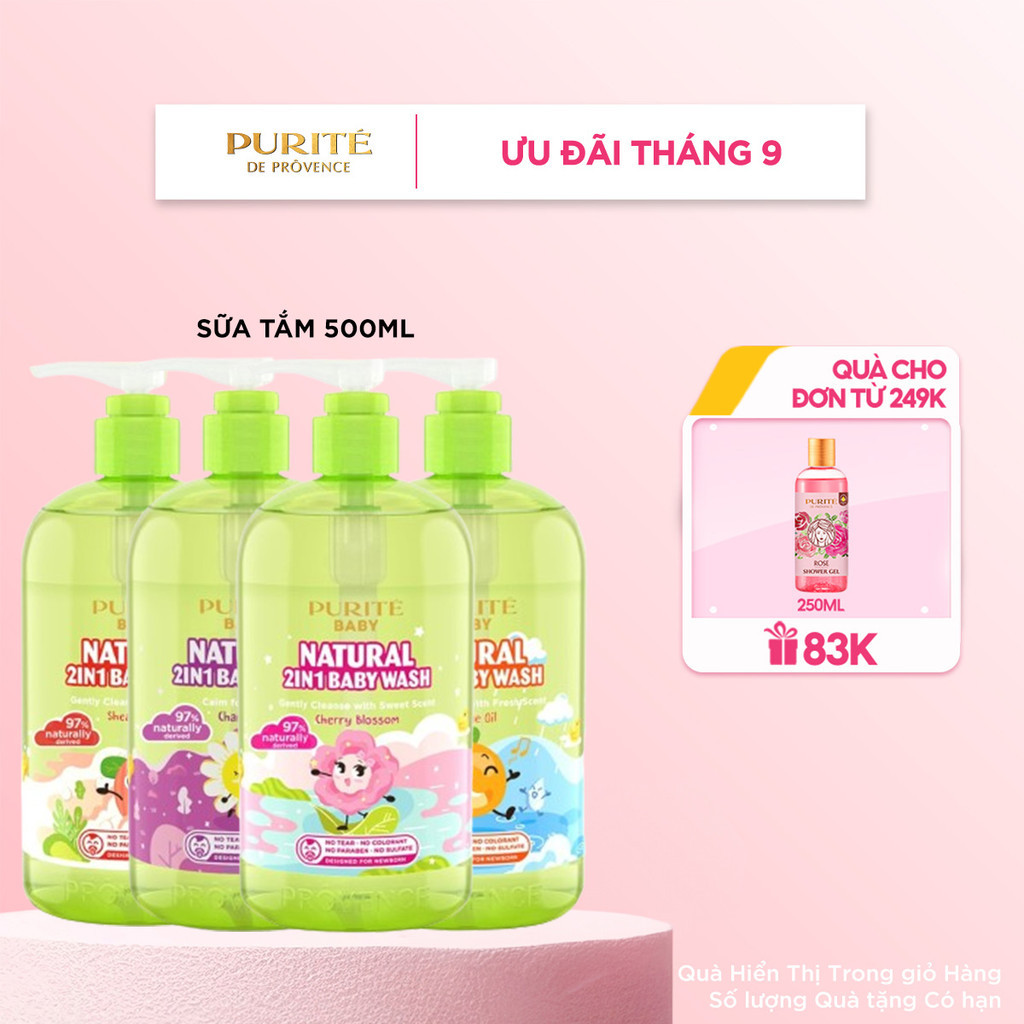 Sữa Tắm Gội Purité Baby Natural 2in1 500ml | Shopee Việt Nam