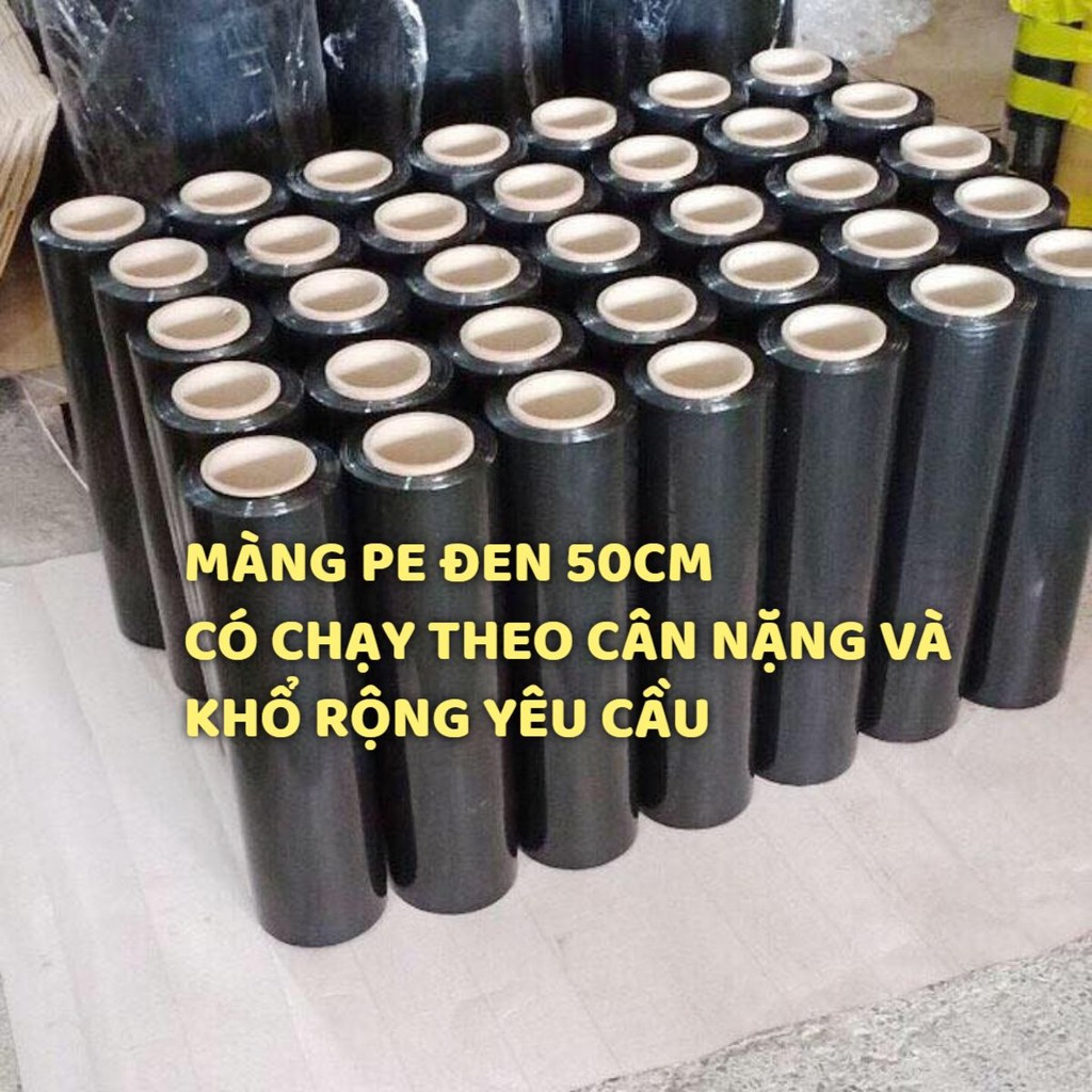 Màng PE đen 50cm 2kg/ cuộn lõi nhẹ mỏng 300gram | Shopee Việt Nam