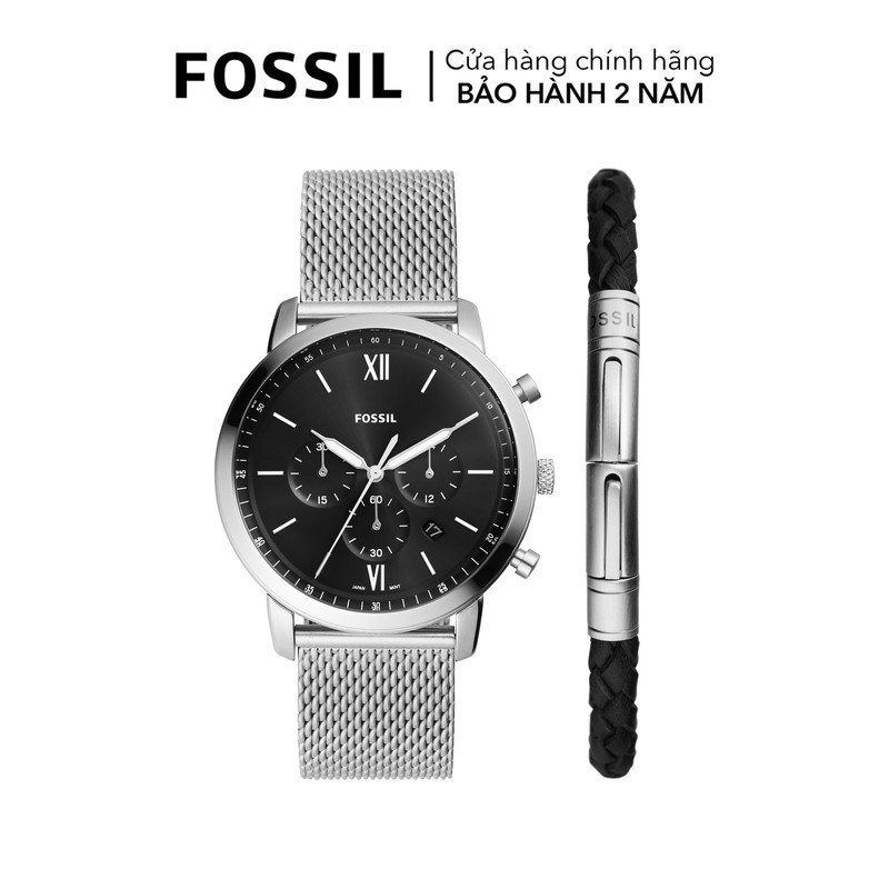 Đồng hồ nam Fossil NEUTRA Chronograph, mặt đen 44 MM, dây kim loại, màu ...