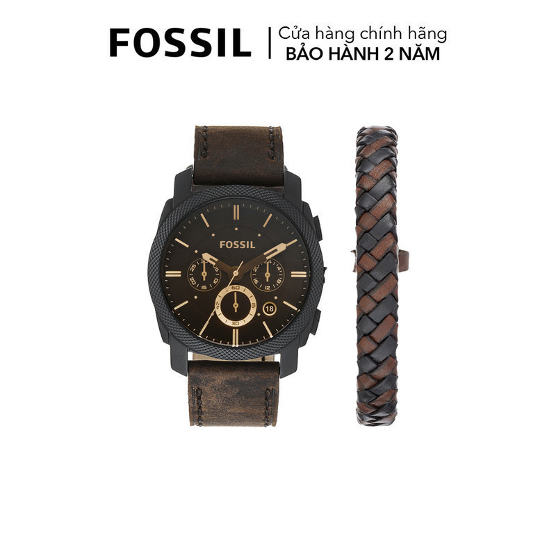 Đồng hồ nam Fossil Machine dây da, mặt 42 MM, Dark màu nâu, FS5251SET ...