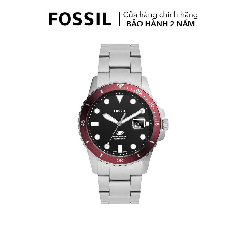 Đồng hồ nam Fossil Fossil Blue dây kim loại, mặt 42 MM viền đỏ nâu, màu ...