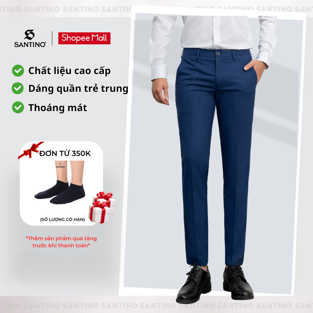 Quần Tây Nam Hàn Quốc Phom Baggy Santino Trẻ Trung, Hiện Đại, Co Giãn Thoải Mái, Phom Ôm Q601 ...