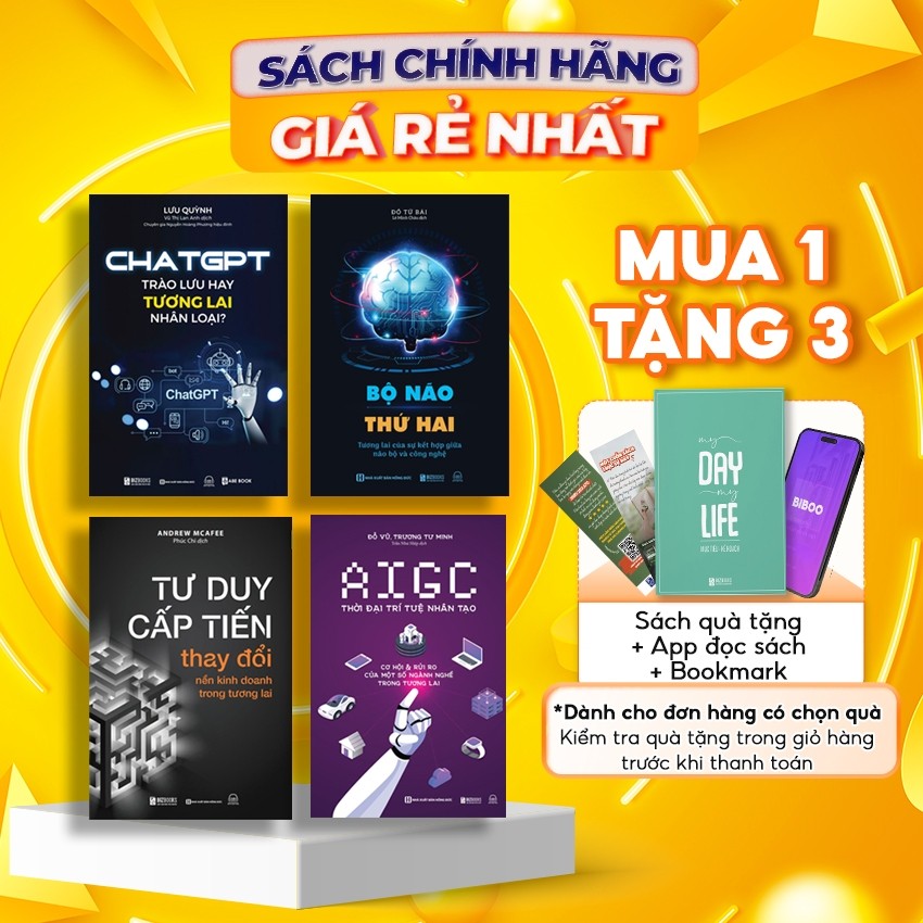 Combo 4 Sách Chat GPT, Bộ Não Thứ Hai, AIGC Thời Đại Trí Tuệ Nhân Tạo, Tư Duy Cấp Tiến ...