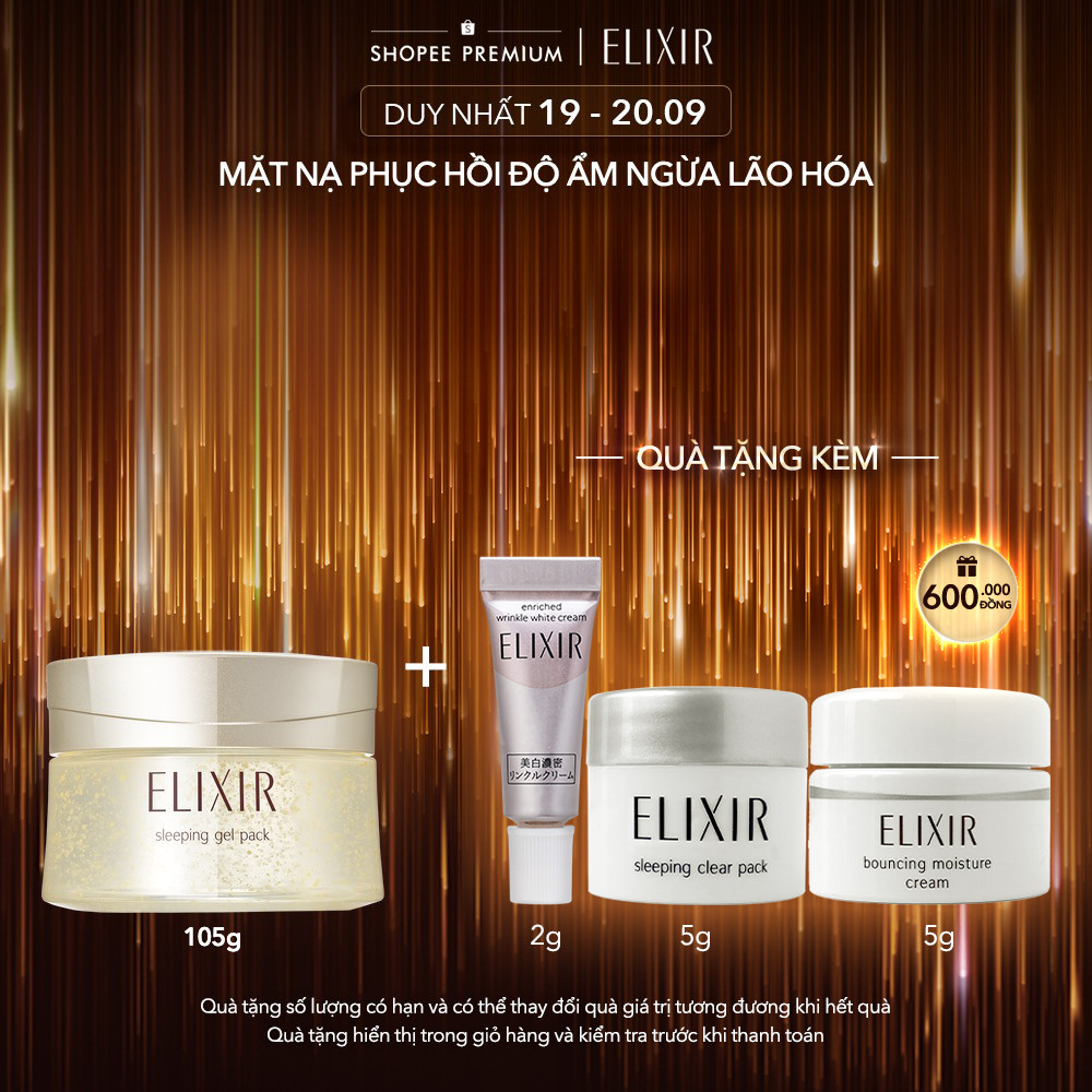 Mặt nạ ngủ phục hồi độ ẩm ngăn ngừa lão hóa Elixir Superieur Sleeping Gel Pack W 105g | Shopee ...