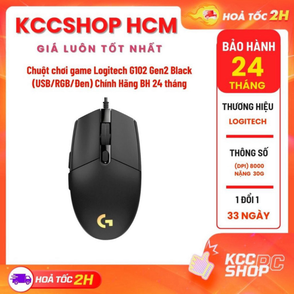 Chuột chơi game Logitech G102 Gen2 Black (USB/RGB/Đen) Chính Hãng BH 24 ...