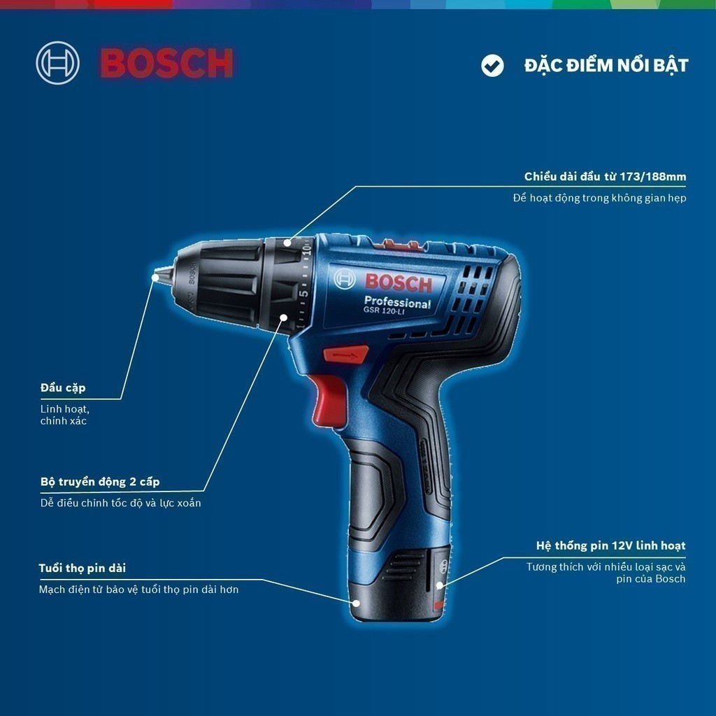 Máy khoan vặn vít dùng pin Bosch GSR 120-LI | Shopee Việt Nam