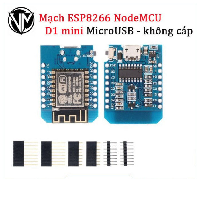Mạch Thu Phát WiFi ESP8266 Wemos D1 mini (NodeMCU Mini D1) MicroUSB/TypeC - có kèm bộ Jump cắm ...