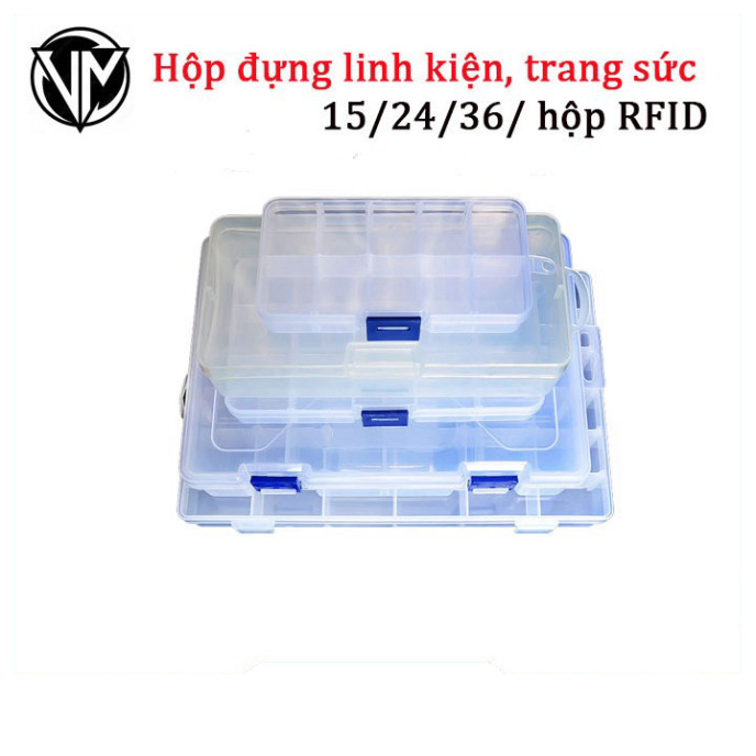 Hộp Nhựa Đựng Linh Kiện Điện Tử 15 24 36 RFID-F240 Ngăn - Hộp Đựng Đồ Trang Sức Trong Suốt ...