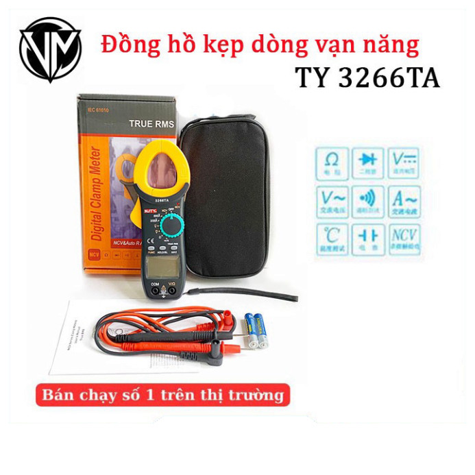 Ampe kìm Đồng hồ kẹp dòng vạn năng NJTY 3266TA đo tụ, tần số, nhiệt độ, điện trở, điện áp ...