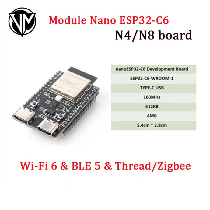 Mạch phát triển ESP32-C6 - Module NanoESP32-C6-N4 / N8 WIFI 6,Bluetooth 5, Thread và Zigbee ...