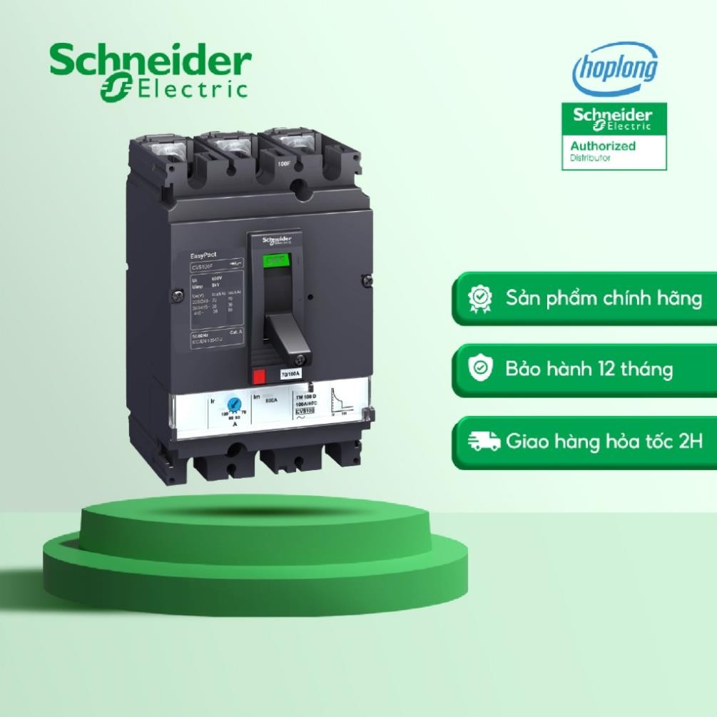 Cầu dao chỉnh dòng MCCB LV516303 Schneider - Type B - 3P - 160A - 25kA ...