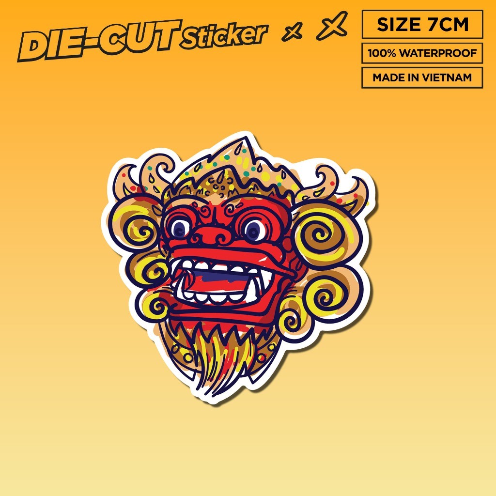 BARONG BALI MASK 7cm - Sticker Die-cut hình dán cắt rời Sticker Factory ...